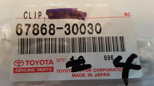 Toyota OEM Front Door Surround Weather Strip Clips 6786830030 NIP (4 ...
