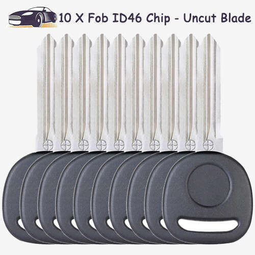 10 Uncut Transponder Ignition Key Fob ID46 Chip for Buick for Cadillac ...