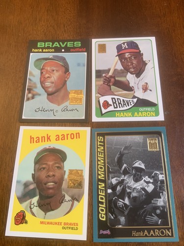4 Card Lot 2000 Topps Hank Aaron Hank Aaron Milwaukee Braves Reprints ...