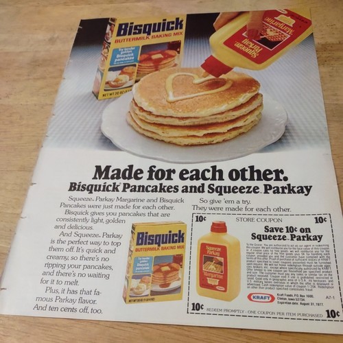 1977 Bisquick Pancakes And Squeeze Parkay Magazine Ad | eBay