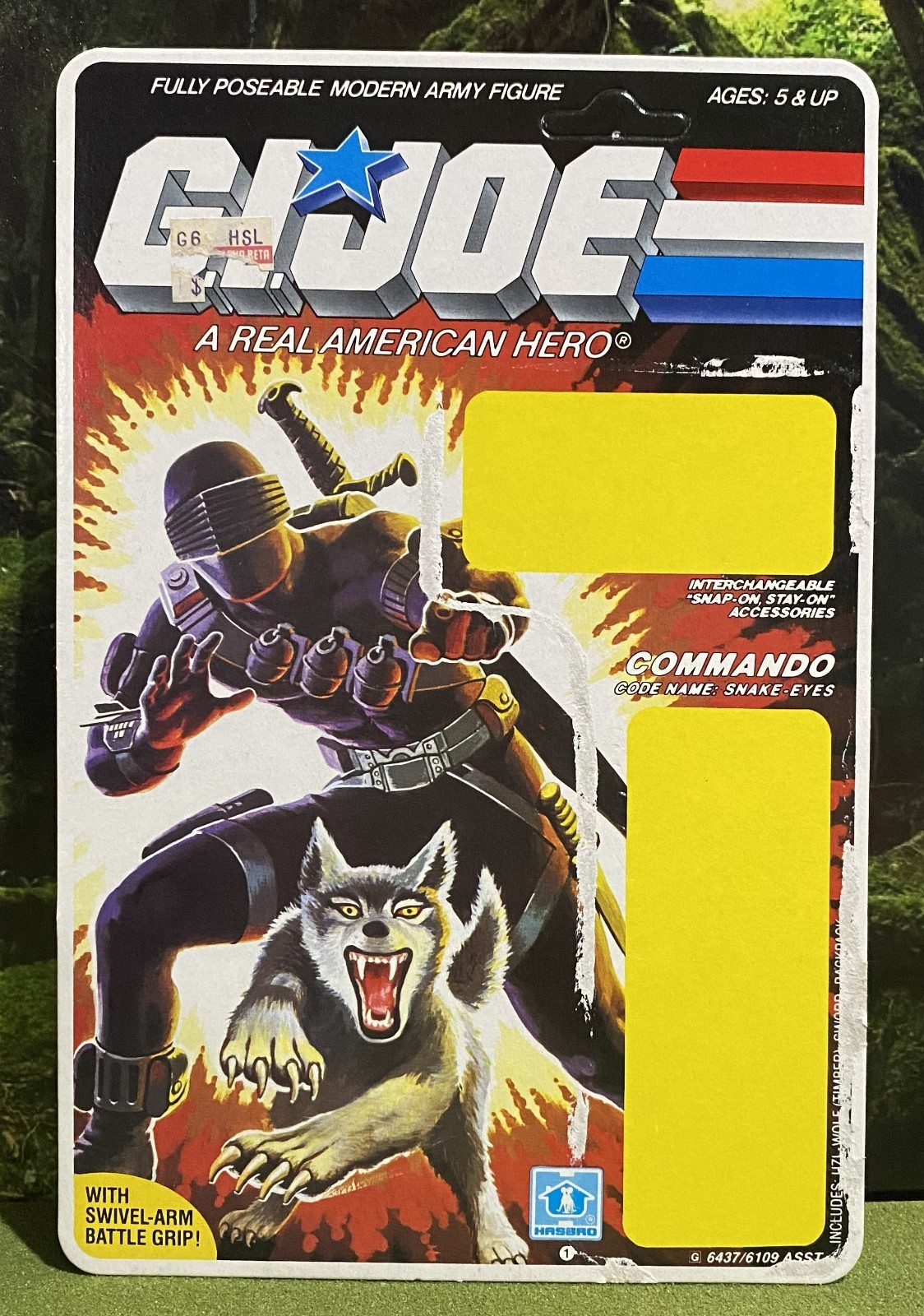 Vintage 1985 G.I. Joe SNAKE-EYES v2 Full UNCUT File Card Back GI ARAH ...