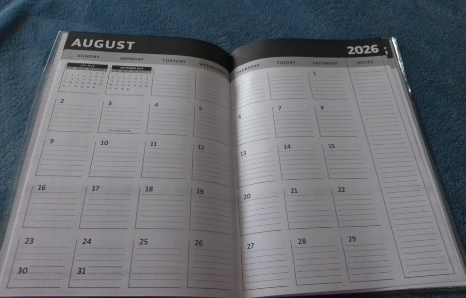 Jot Neutral Striped 2026 Monthly Format Planner - 7" x 9.5" - Brand New ...