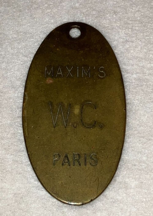 Maxim's W.C. Paris Restaurant 1976 Lowell Sigmund Original Oval Brass ...