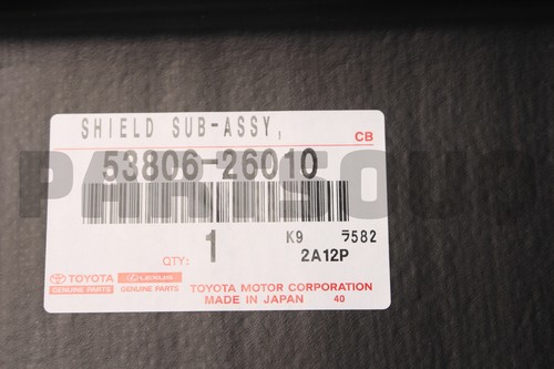 5380626010 Genuine Toyota SHIELD SUB-ASSY 53806-26010 | eBay