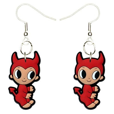 Devil Earrings Handmade Hypoallergenic Silver Plated Fishhooks | eBay