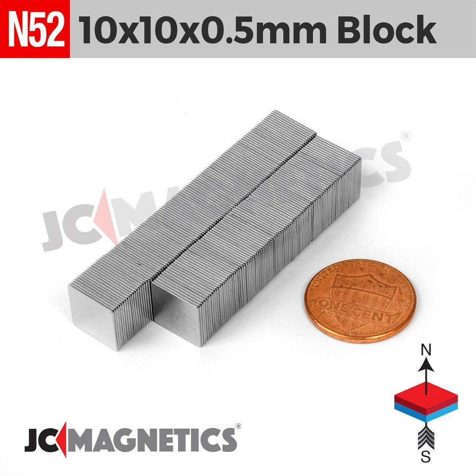 N52 Super Strong Rare Earth Neodymium Magnet Blocks Squares Thin Small ...