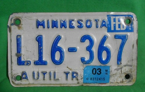 Vintage! Minnesota 1978 - 2003 SMALL "A" UTILITY TRAILER License Plate ...