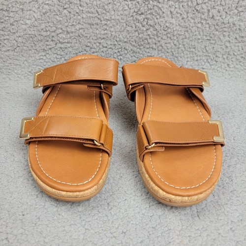 Fitflop Remi Slide Sandals Women 11 Brown Adjustable Wedge Heels Slip ...