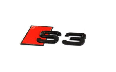 Black Audi S3 Badge - A Genuine Audi Badge - S3 - Black Glossy ...