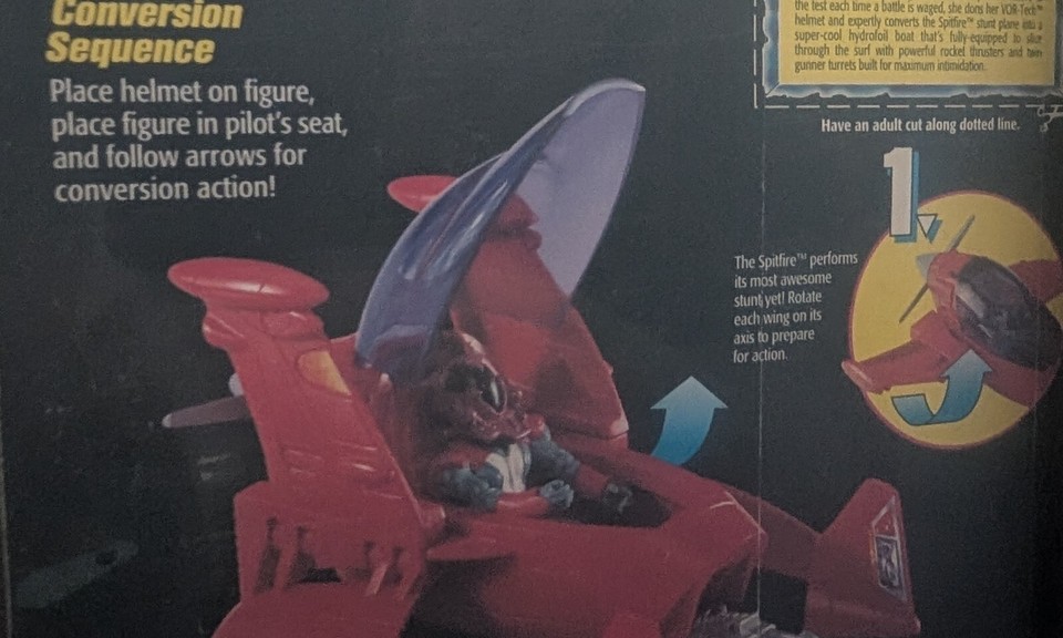 1996 Hasbro Vor-Tech Ortiz Prototype Action Figure Spitfire Stunt Plane ...