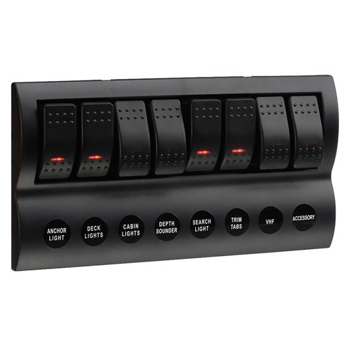 Narva 8x Switch Switches Panel Fused Caravan Marine Boat Rocker Led 12V ...