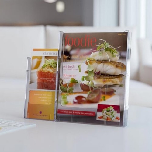 Table Top Brochure Holder Stand Restaurant Menu Pamphlet Holder Display ...