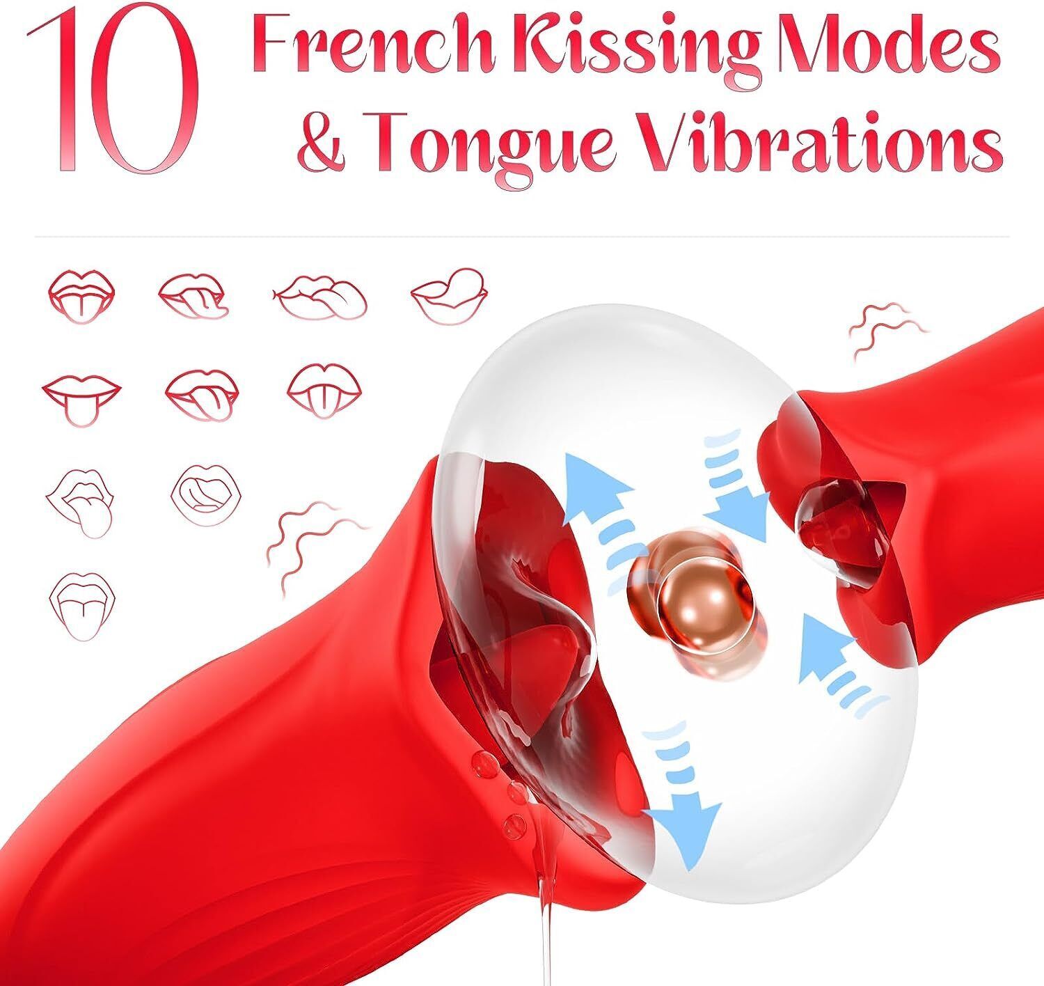 Biting Vibrator G Spot Dildo Massager Tongue Oral Clit Licking Sex Toys