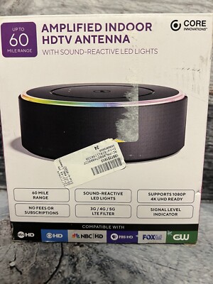 Core Innovations Amplified Indoor HDTV Antenna~60 mile range | eBay
