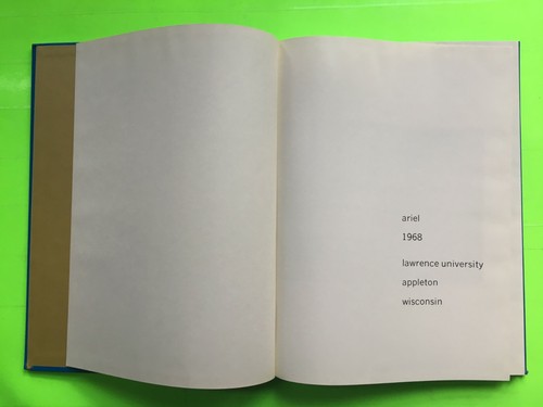 1968 Lawrence University Yearbook - Appleton, Wisconsin THE ARIEL 1968 ...