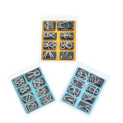 24 Pcs Brain Teaser Teasers Puzzles Toys IQ Set Intelligence Ring | eBay
