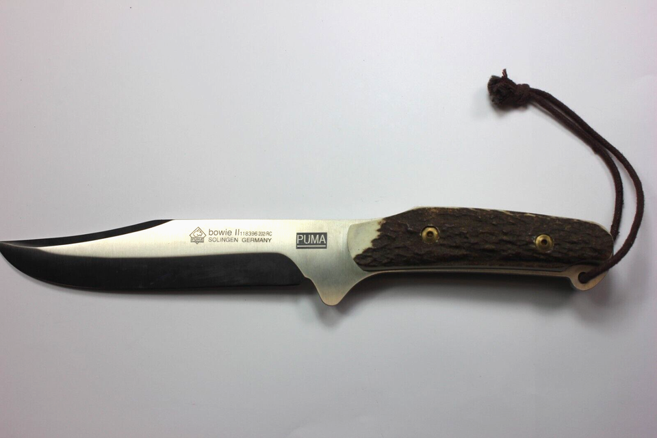 Puma 11 83 96 Handmade Bowie II Stag Handle Knife Made Solingen Germany ...