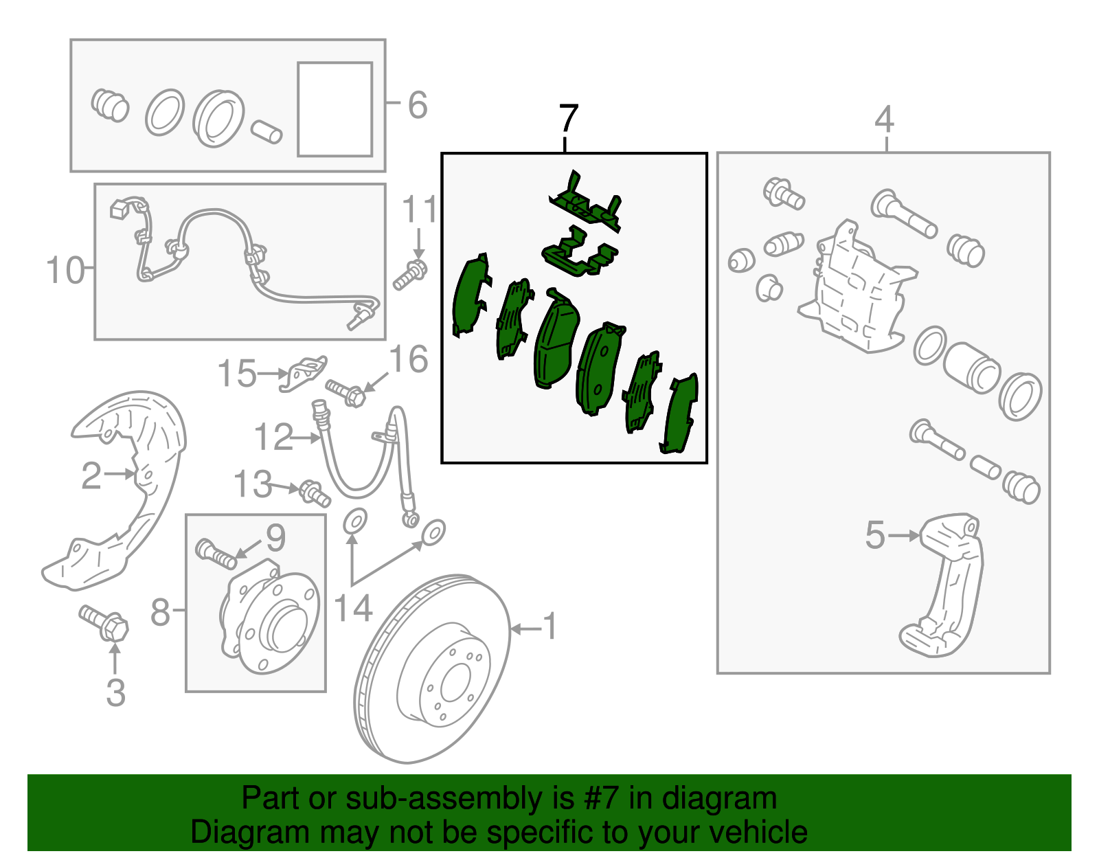 Su003-04678 Toyota Pad Kit Disc Brake Front SU00304678 Genuine OEM Part ...