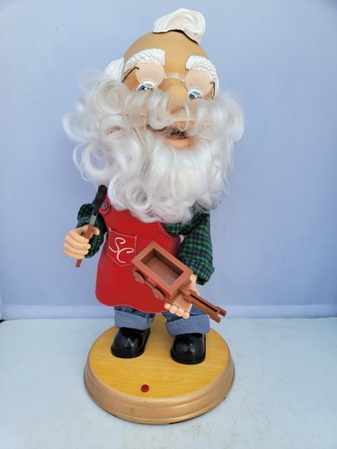 Vintage Gemmy Santa Big Head Workshop Animated Singing Figure Sing ...