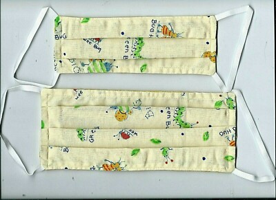 Lot BUG HUG WEE GREEN adult & child FACE MASKS cotton Reversible ...