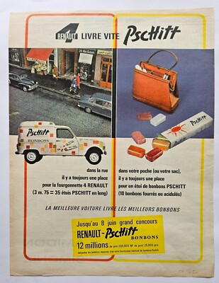 RENAULT 4 et bonbons PSCHITT - PUBLICITE 1962 - Print AD 2100 | eBay