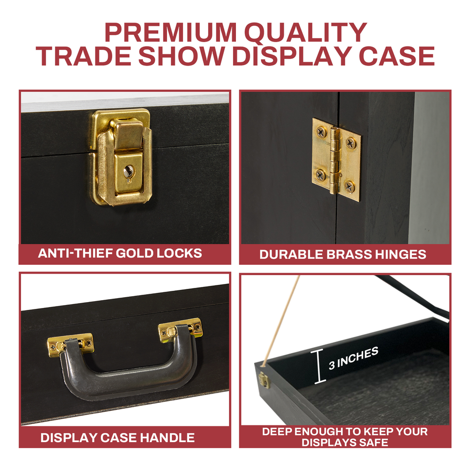 Trade Show Display Case Glossy Black P304B Card, Jewelry, and Show ...