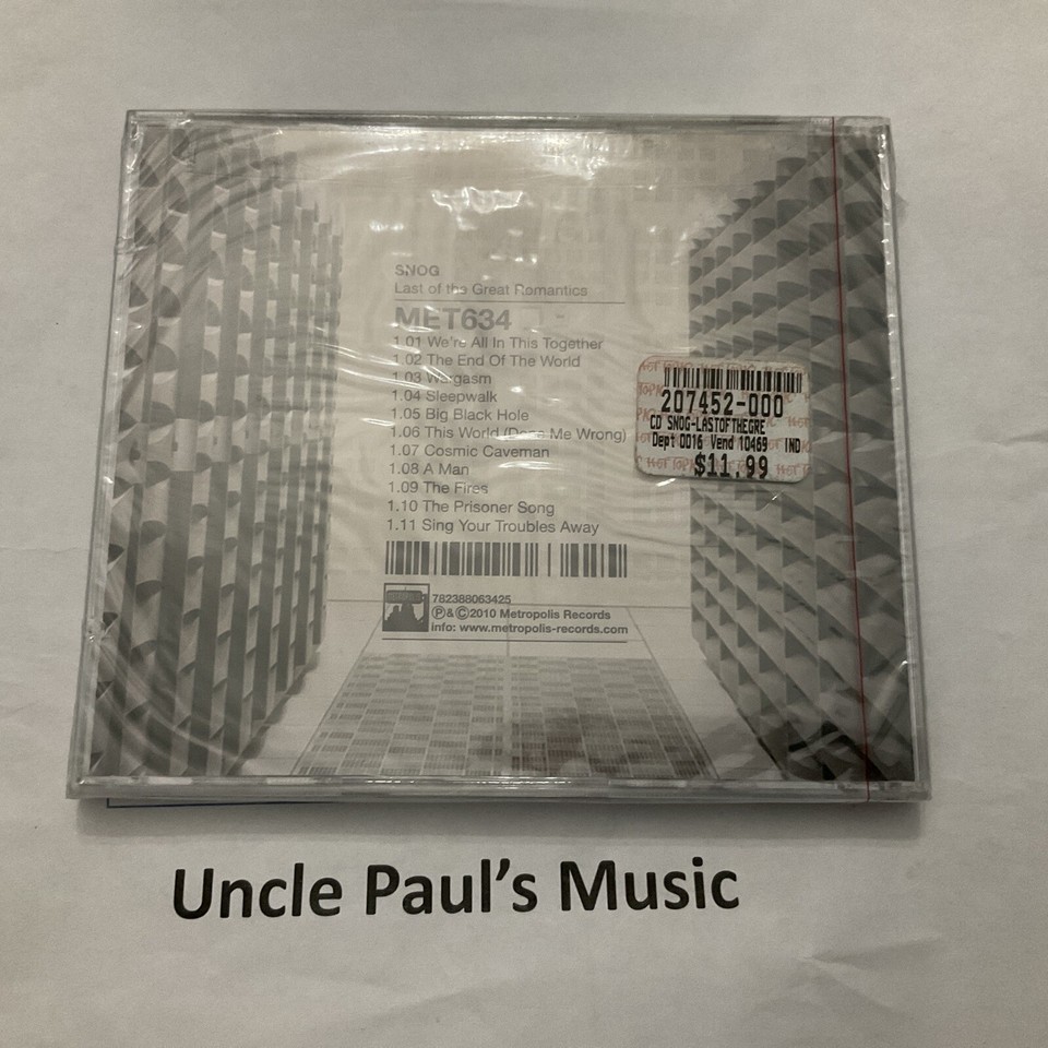 Last Of The Great Romantics by Snog (CD, 2010) Brand New Factory Sealed ...