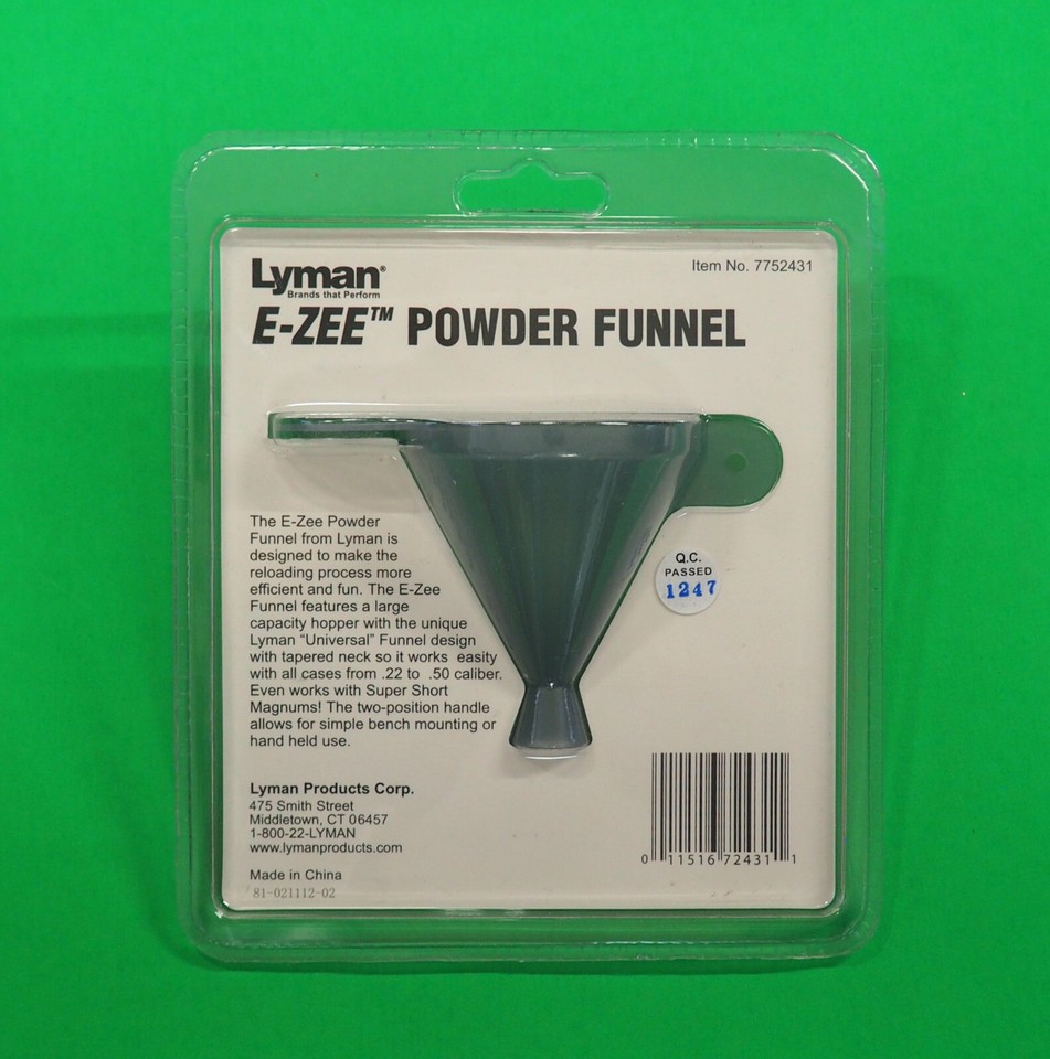Lyman E-ZEE Powder Funnel (22-50 Cal)-NEW | eBay