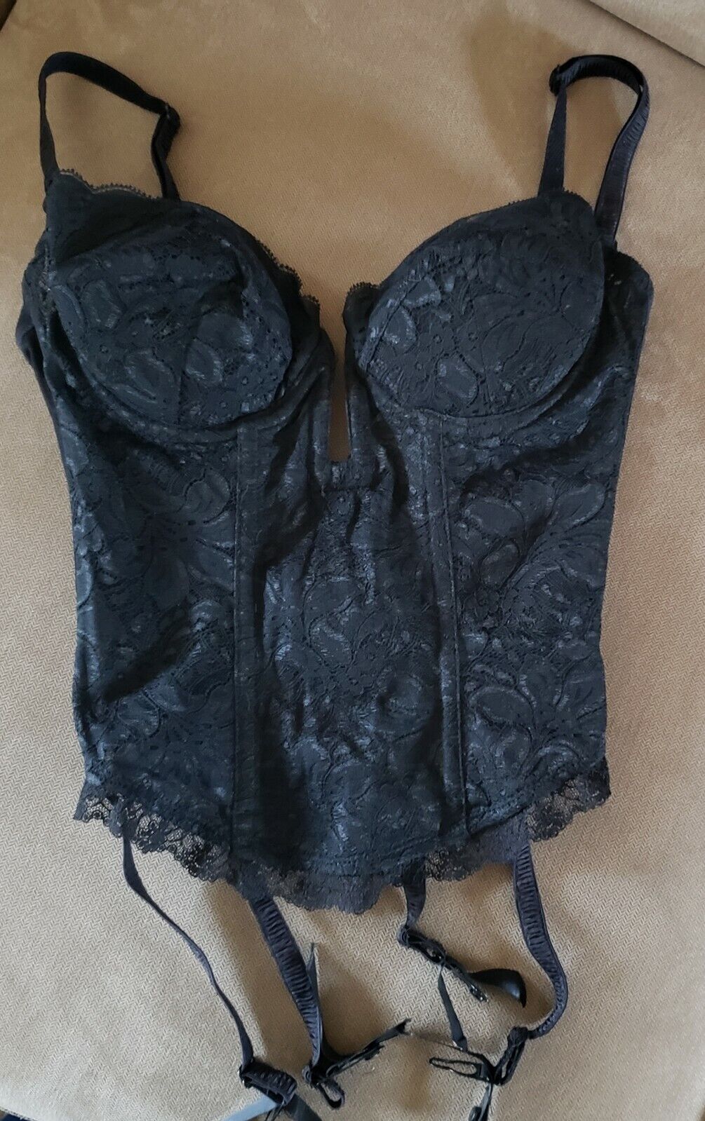 Nordstrom Intimates Black Lace Push Up Bustier Corset… Gem