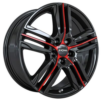 1x RONAL RONAL R57 MCR jetblack-red spoke 7.5Jx19 5x112 ET55 ...