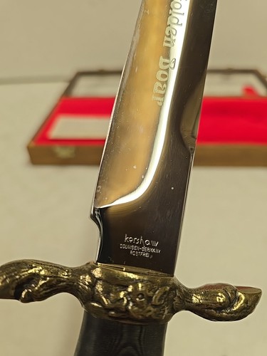 Vintage 1990 Kershaw Golden Boar Dagger In Case German WW1 Reissue 448/ ...
