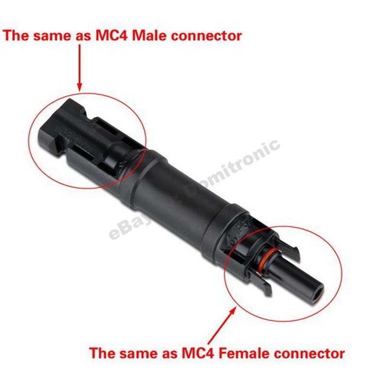 Male to Female F/M Set In-line Diode Solar Panel Cable Connector 15A ...