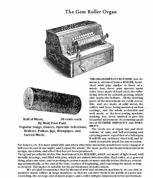 Gem Roller Organ Reproduction Instruction Manual | eBay