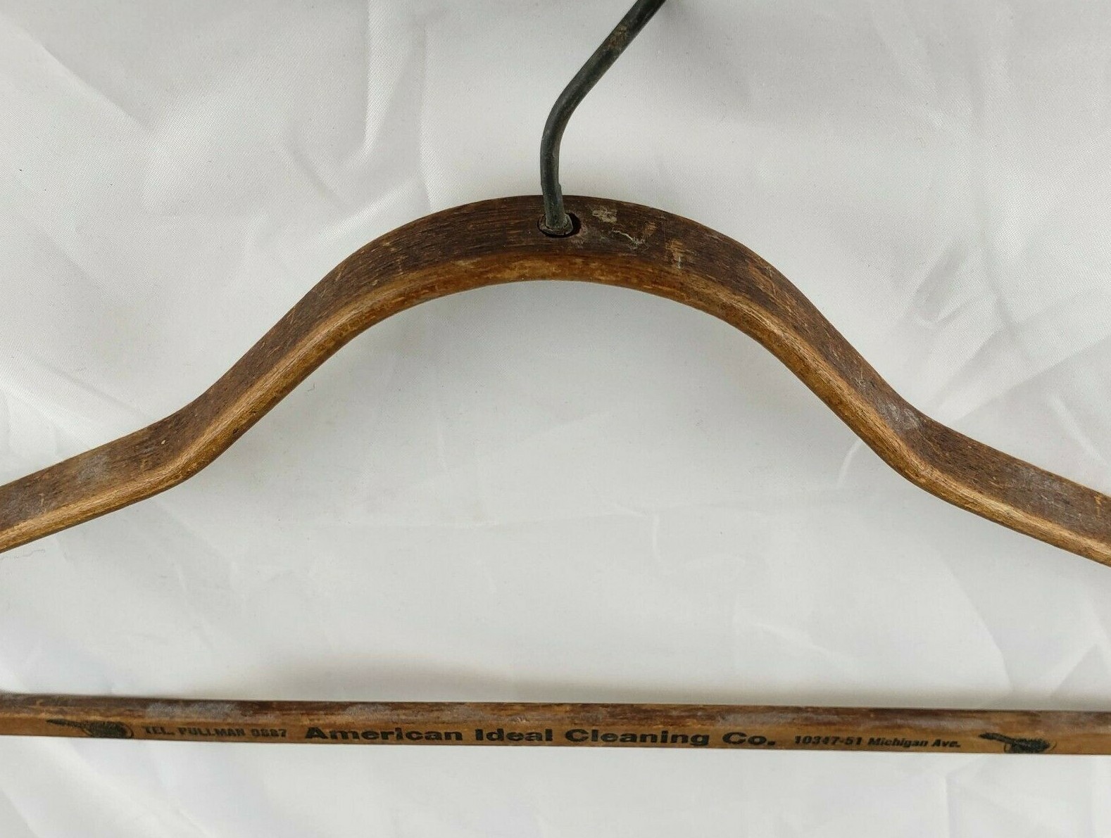 Vintage 40's/50's Curved Wood Advertising Clothes Han… - Gem