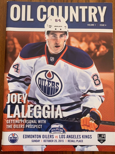 Oil Country Edmonton Oilers vs Los Angeles Kings Game Program Oct 25 ...