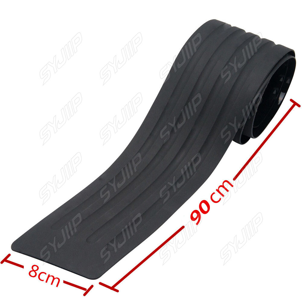 Black Car Rear Bumper Rubber Pad Kit Guard Sill Plate Trunk Protector ...