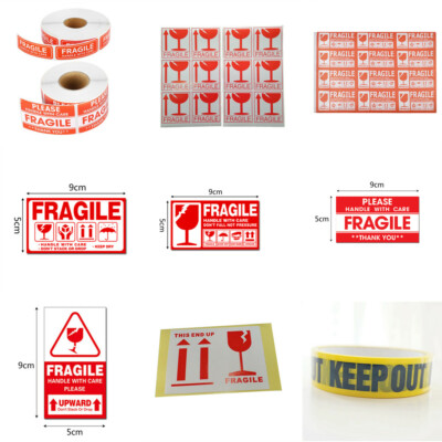Fragile Sticker Handle with Care Warning Labels Sticky Packing Shipping ...