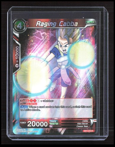 Dragon Ball Super - Raging Cabba - BT1-013 Rare Battle Card Foil CB-2-2 ...