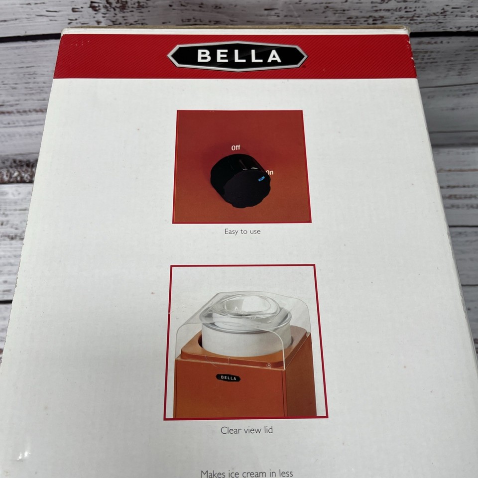 Bella Ice Cream Maker 1.5qt Capacity Makes Frozen Desserts ORANGE ...