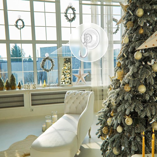 VIS'V Wreath Hanger, Large Clear Heavy Duty Suction Cup Hooks | eBay