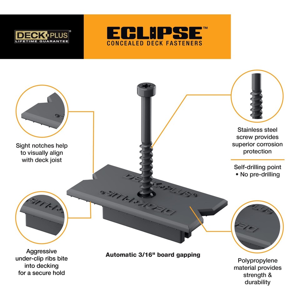 Deck Plus Eclipse Hidden Deck Fasteners Deck Screws Wood Screws Stainless Ste... | eBay