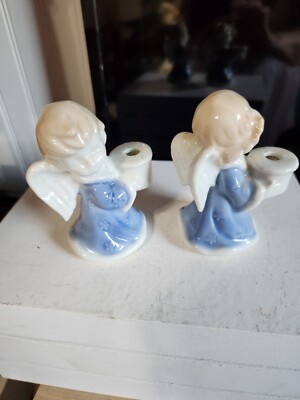 Biederman Porcelain Candle Holders Angels | eBay