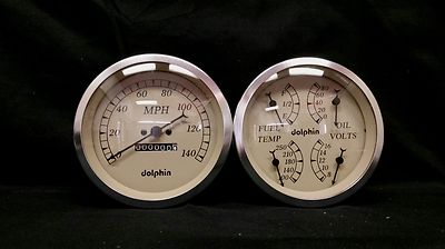 5 “ Quad TAN Mech Street Rod Gauge Set STREET ROD HOT ROD, UNIVERSAL | eBay