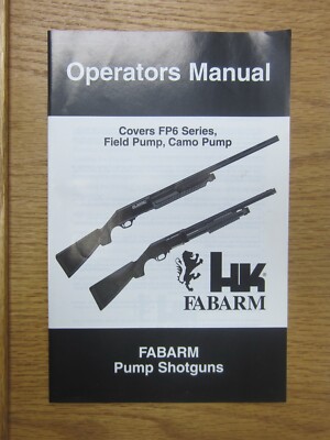 H&K Fabarm Pump Shotgun Factory Instruction Manual | eBay