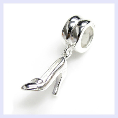 925 Sterling Silver High Heel Shoe Lady Dangle Bead for European Charm ...