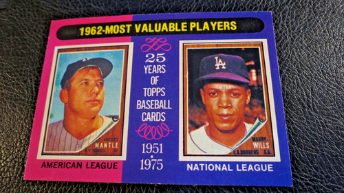 1975 TOPPS BASEBALL SET, #200 1962 MVP's, Mantle/Wills, EX | eBay