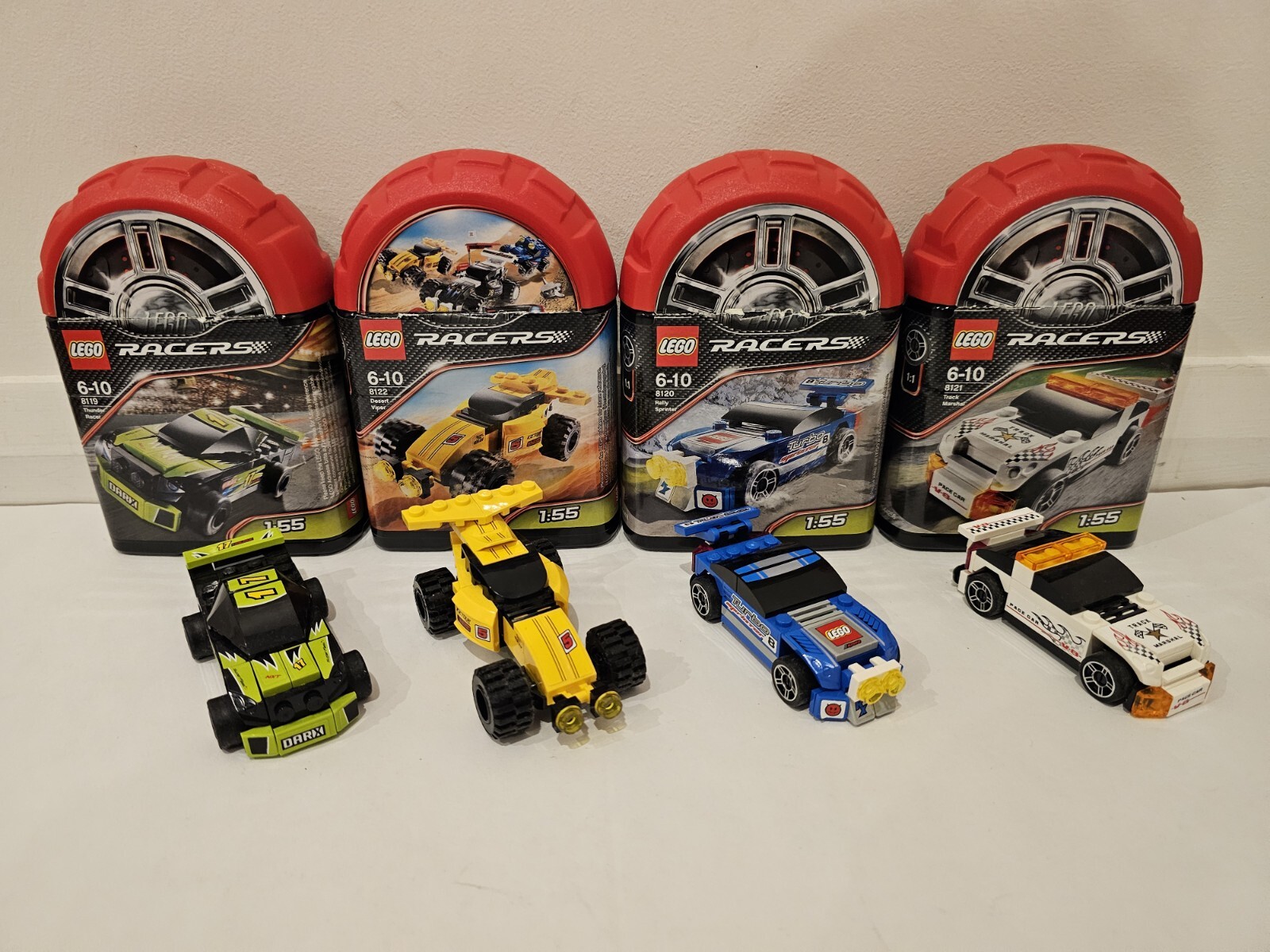 (x8) LEGO Racers Car Lot 2008 Ferrari Ice Rally Thunder Desert 8123 ...