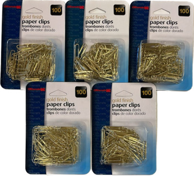 Lot 5 Office Mate 500 Total #2 EXECUTIVE GOLD Paper Clips School ...