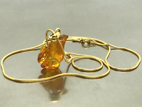 AMBER PENDANT Gift Carved SQUIRREL CHAIN Baltic Amber Silver 925 Gold 4 ...