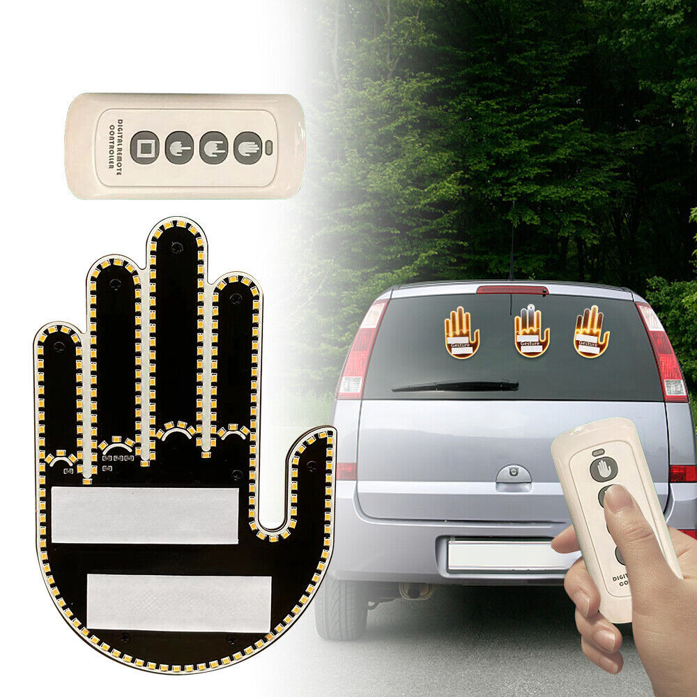 Funny Car Middle Finger Gesture Light with Remote UK | eBay UK